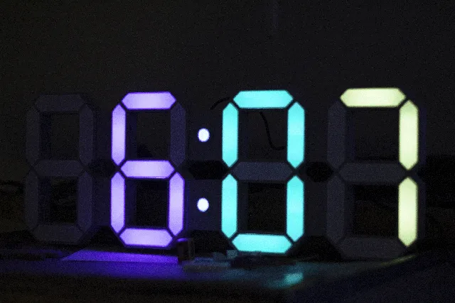 Big wall mounted 7-segment LED clock by Geert | Download free STL model ...