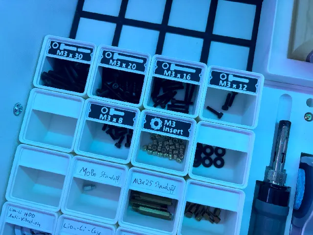 Make of Gridfinity Bin Labels Hexagon socket head cap screws ISO 4762 ...