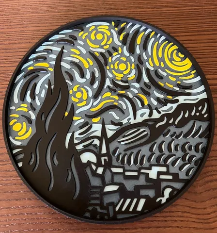 THE STARRY NIGHT - VINCENT VAN GOGH by Bambu Lab | Download free STL ...