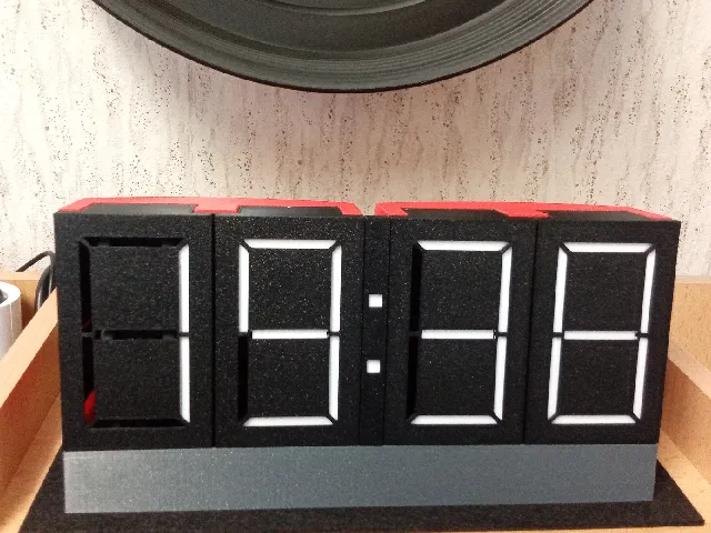 Make of Digital clock with mechanical 7-segment display units by Ruedi ...