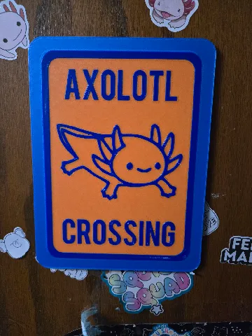 Axolotl Crossing Sign by anAxolotl | Download free STL model ...