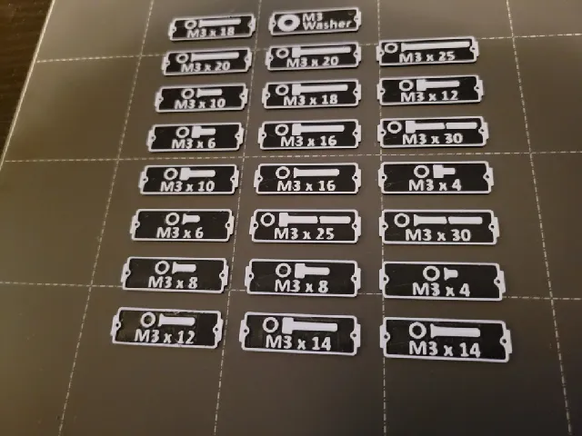 Gridfinity Bin Labels Hexagon socket head cap screws ISO 4762 former ...