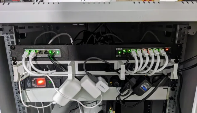 Rack mount network switch bracket by Raddic | Download free STL model ...