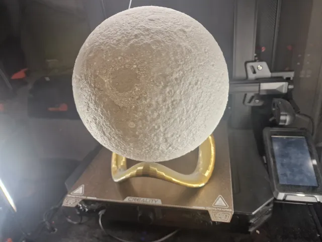 Lithophane Moon Lamp with Wavy Stand by omgwtflolbbq | Download free ...