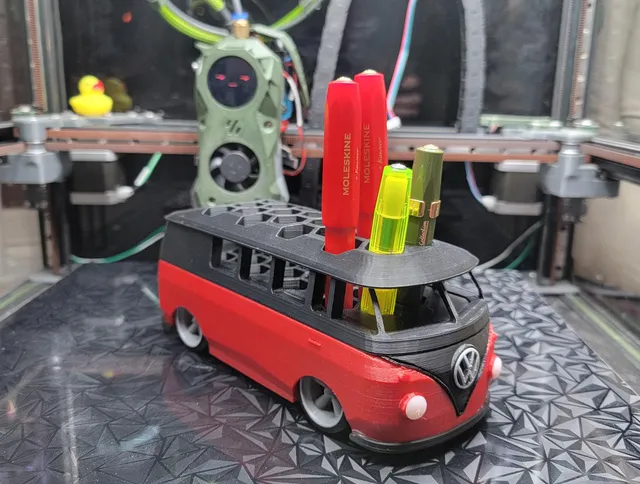 Make of VW Bus Marker or Tool Holder with Working Wheels (optimized for ...