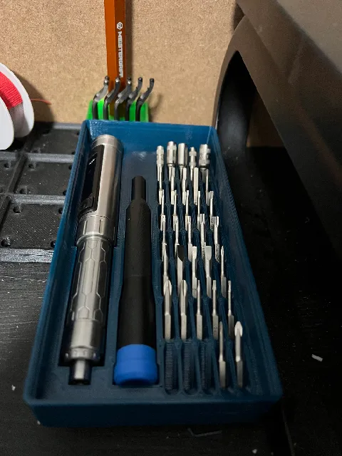Make of MiniWare ES15 and iFixit screwdriver + bits - Gridfinity holder ...