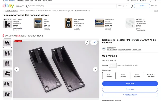 RME Fireface UC/UCX Rack Ears by Bruno Serge | Download free STL model ...