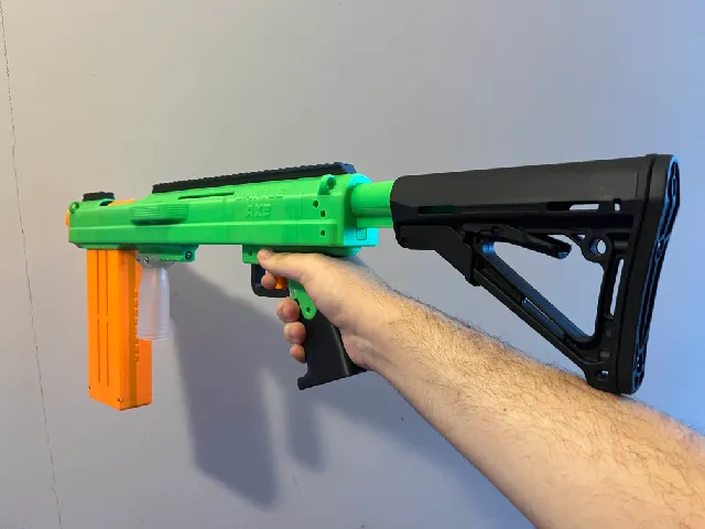 Make of Battle Axe - Shell Ejecting Nerf Shotgun (3D Printed Nerf ...
