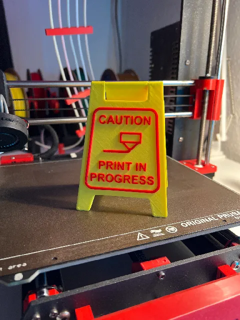 Make of Caution Print In Progress Sign by 3DFLX | Download free STL ...