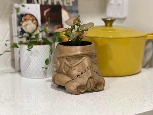 Make of StormTrooper Helmet Pot Plant by BananaStem | Download free STL ...