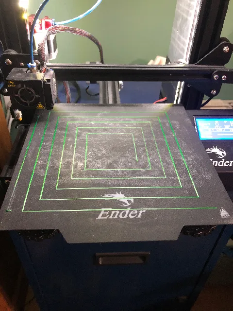 Make of Bed Level Z-Offset Tests Spiral Circle and Square 200mm 180mm ...