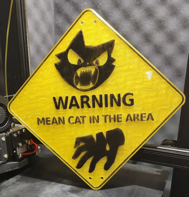Make of Cat warning sign by Androssb | Download free STL model ...