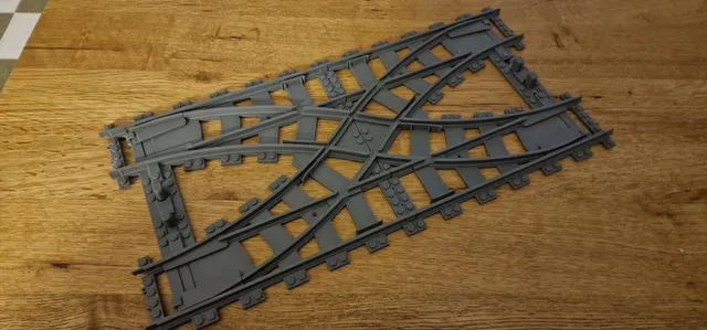 LEGO Train Track Double Crossover Switch by 3DMegoldasok | Download ...