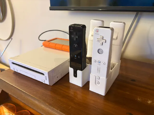 Make of Stand for 4 Wii Remote WiiMotes and Wrist Straps by Jimothy ...