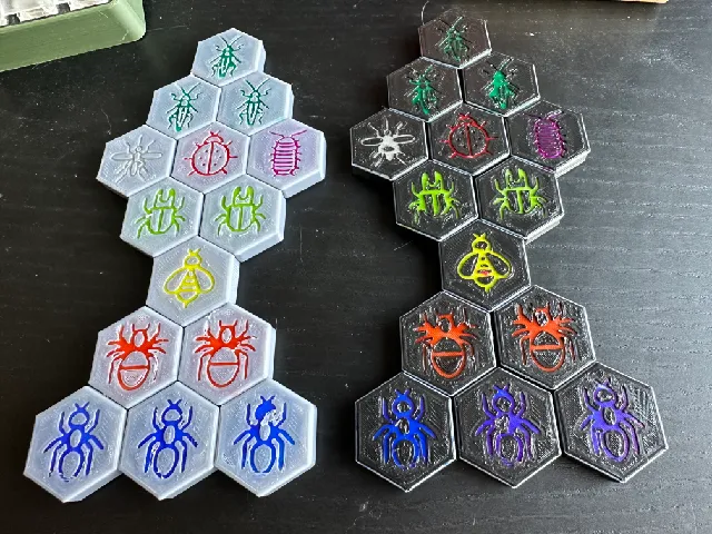 Make of Hive Board Game - Swarm bugs design by Dogwood Fire | Download ...