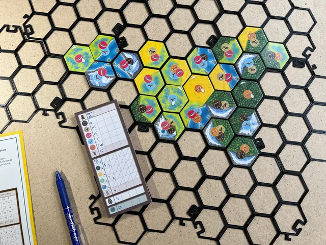 Cascadia Hex Tiles Grid by Christian Steinkrüger | Download free STL ...