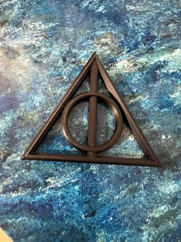 Deathly Hallows Symbol with rotating Ring -> Print in Place