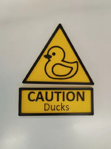 Caution Ducks Sign by Desk_Drawer | Download free STL model ...