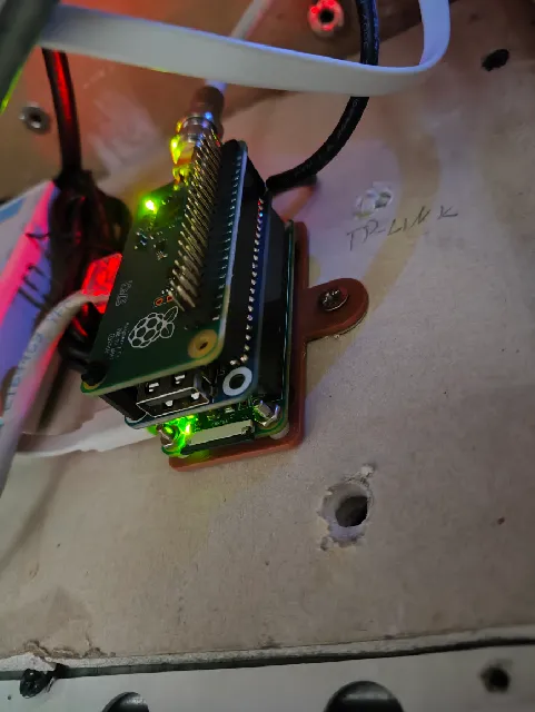 Make of Wall / backboard mount for a Raspberry Pi Zero in a Flirc case ...