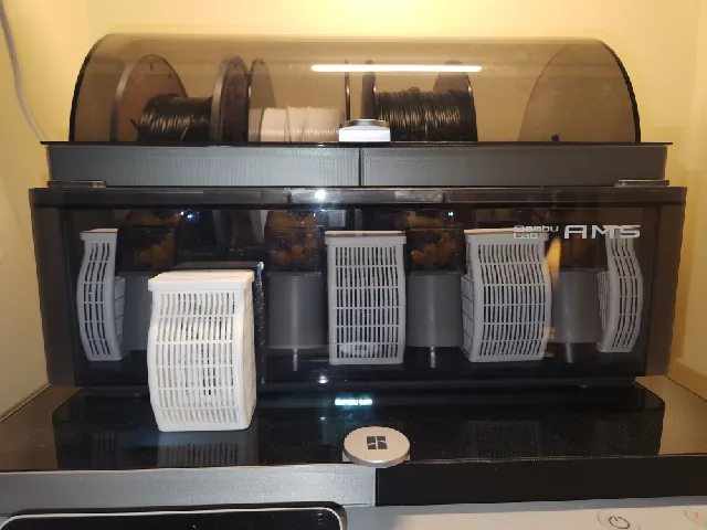 Make of Bambu Lab AMS Dryer pod w/ snap fit lids by Madcamper ...