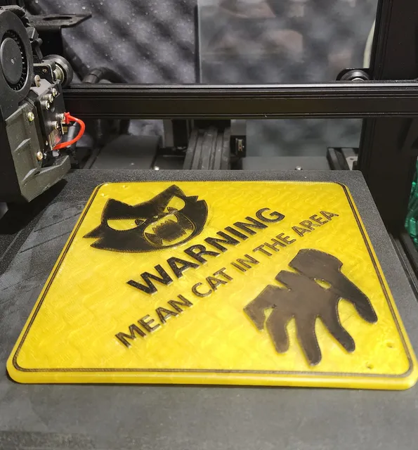 Make of Cat warning sign by Androssb | Download free STL model ...