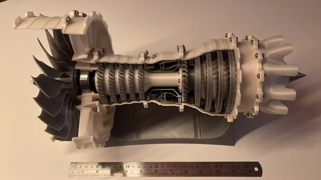 Dual Shaft, Turbo Fan Jet Engine by Netsim | Download free STL model ...