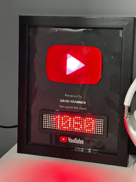 Make of RGB YouTube Play Button Award With Live Sub/View Count by David ...