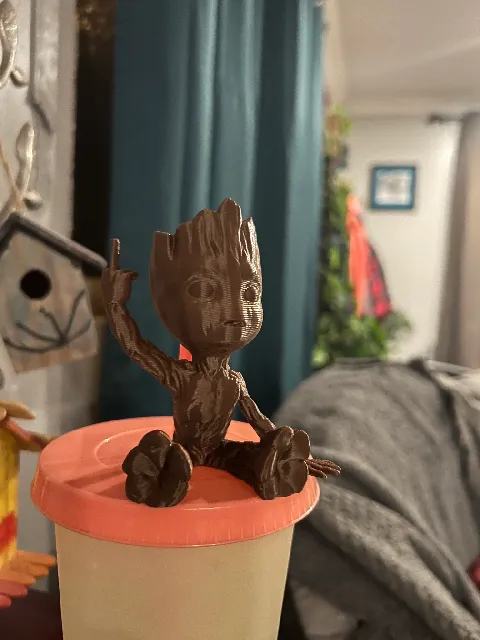 Make of Baby Groot Middle Finger Planter V2 by Bradl3yJ | Download free ...