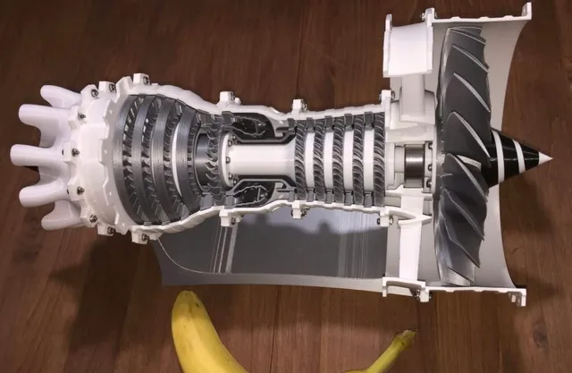 Dual Shaft, Turbo Fan Jet Engine by Netsim | Download free STL model ...