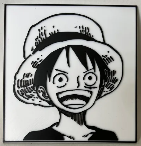 One Piece - Luffy 2D Art by DragonFire 3D Printing | Download free STL ...
