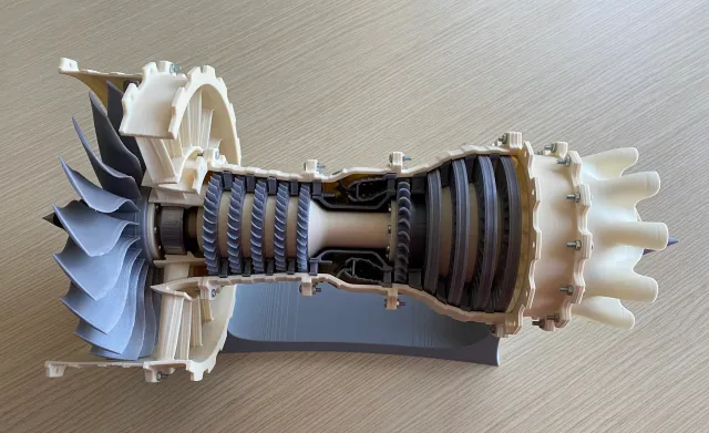 Dual Shaft, Turbo Fan Jet Engine by Netsim | Download free STL model ...