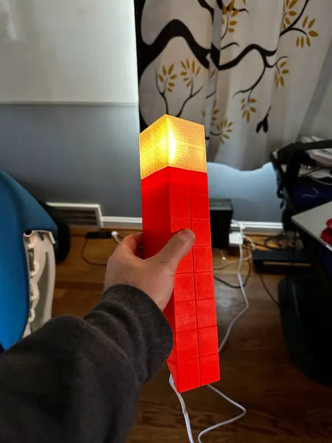 Make of Minecraft Torch Lamp (parametric) by abc123 | Download free STL ...