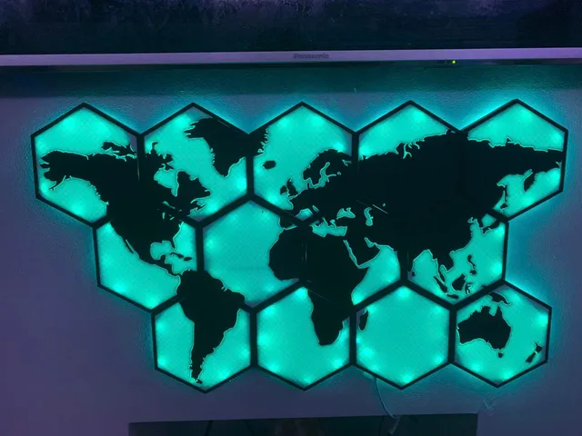 Make of Hexagon World Map by Newha | Download free STL model ...