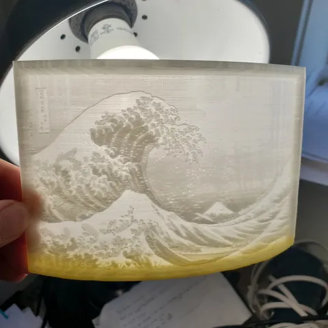 The Great Wave off Kanagawa Lithophane by DarthDeezy | Download free ...