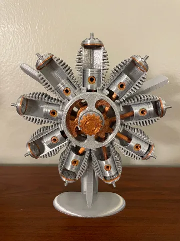 9 Cylinder Radial Engine by Bootjevaarder | Download free STL model ...