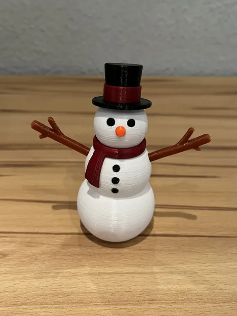 Make of Articulated Snowman Fidget Screw-on Hat by Malolo | Download ...