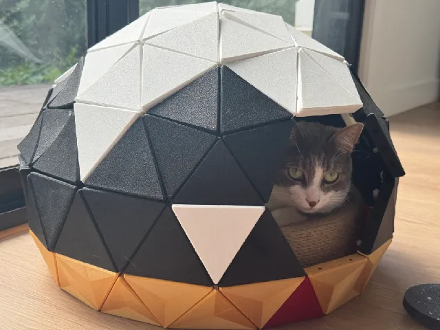 Make of Geodesic Dome Cat House - Pine Tree Cutouts by Xiangyi Meng ...