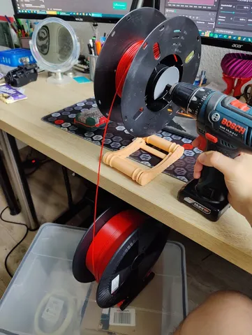 Simpler Filament Respooler For Drill by PrintMeTreasure | Download free ...