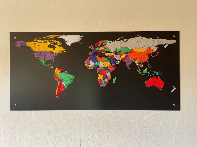 Make of Topographic World Map by LeStef | Download free STL model ...