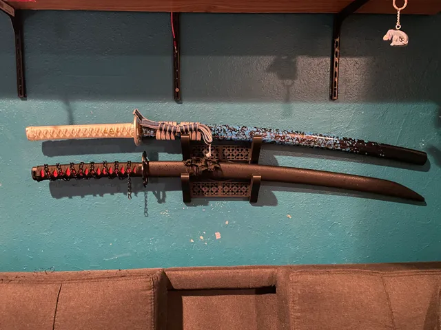 Katana wall mount by michele ripari | Download free STL model ...