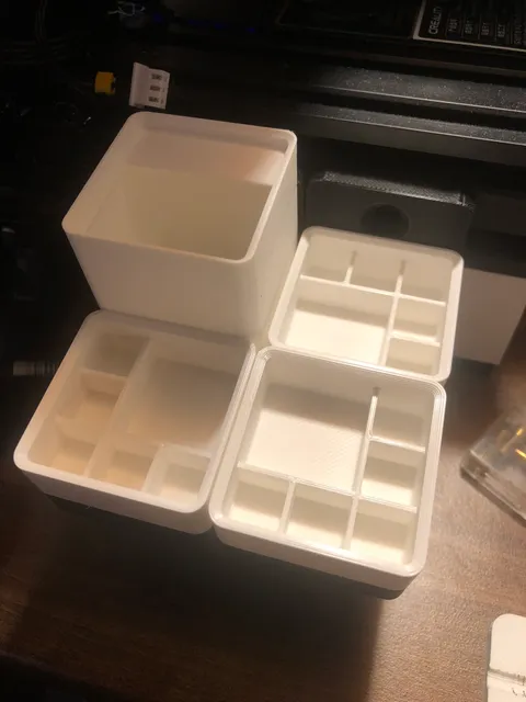 Make of Gridfinity Big/Small Parts Tray W/ Removable 1x1 Screw Bin & Stackable Lid by AIO ...