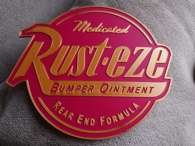 Cars Rust-eze Sign 2 Color by Triple G Workshop | Download free STL ...