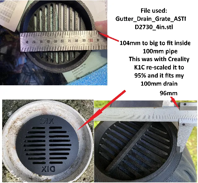 Make of Gutter/Downspout Drain Grate/Cover (Parametric) by DixPrint ...