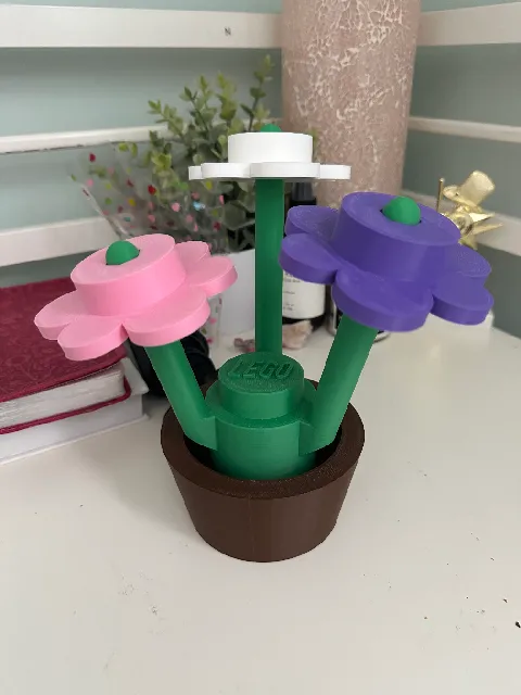 Make of Lego Flower Base with Logo by Max Redacted | Download free STL model | Printables.com