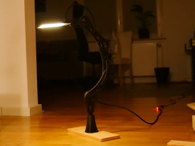 Make of Articulating LED desk lamp by JoshRC | Download free STL model ...