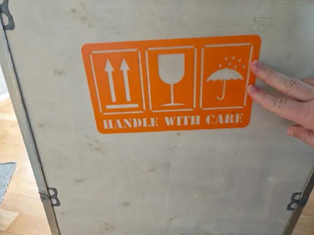 Make of Handle with care stencil by mmeidl78 | Download free STL model ...