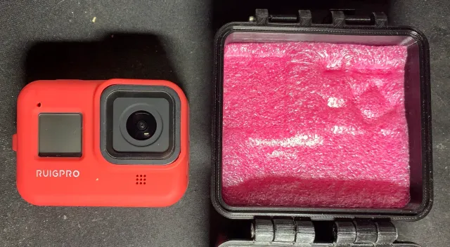 GoPro with silicone case rugged box with SD card slot by Droidbot ...