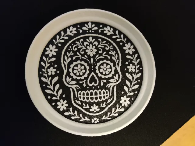 Ornamental Skull Stackable Coasters by Bamingo Design | Download free STL model | Printables.com