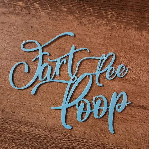 "Fart, Pee, Poop" decorative cursive bathroom decor sign by McLovin ...