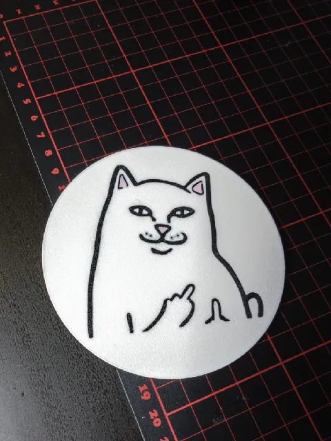 Make of Coaster - RipNDip Middle Finger FU Cat Multicolor by Alex S ...